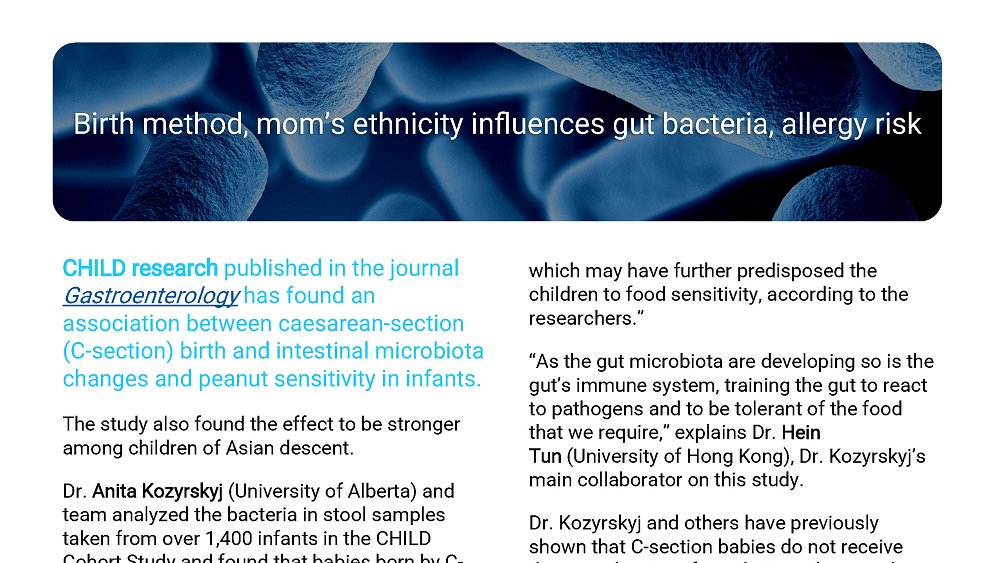 Birth method, mom’s ethnicity influences gut bacteria, allergy risk ...